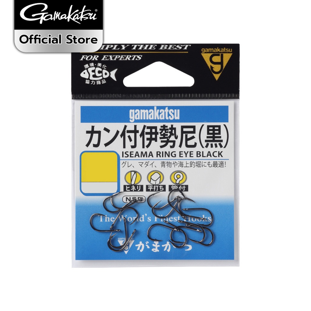 Gamakatsu Iseama Ring Eye Black - ตัวเบ็ดตกปลา เบ็ดอิเซอะมา แบบตูดห่วง ตะขอตกปลา | Shopee Thailand