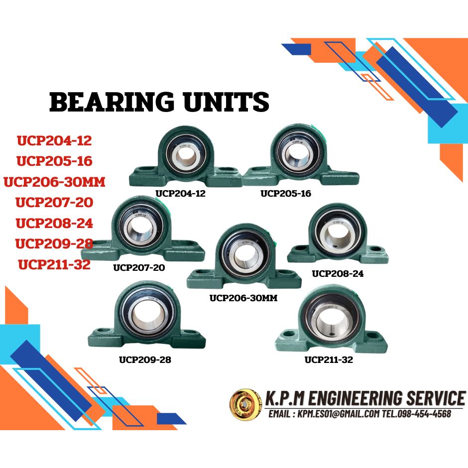 UCP 204-12 205-16 206-18 207-20 208-24 209-28 211-32 ตลับลูกปืนตุ๊กตา BEARING UNITS UC+P = UCP ...