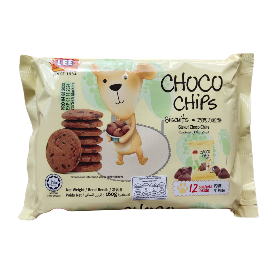 LEE Chocco Chips บิสกิต ช็อกโกชิพ 160 กรัม ห่อ 12 ซองเล็ก นำเข้าจาก ...