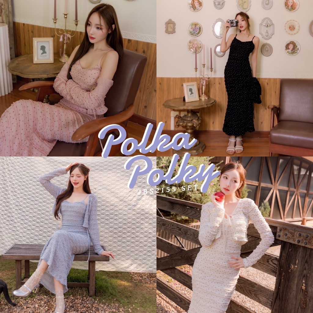 #JBS2155 Polka Polky Set* | Shopee Thailand