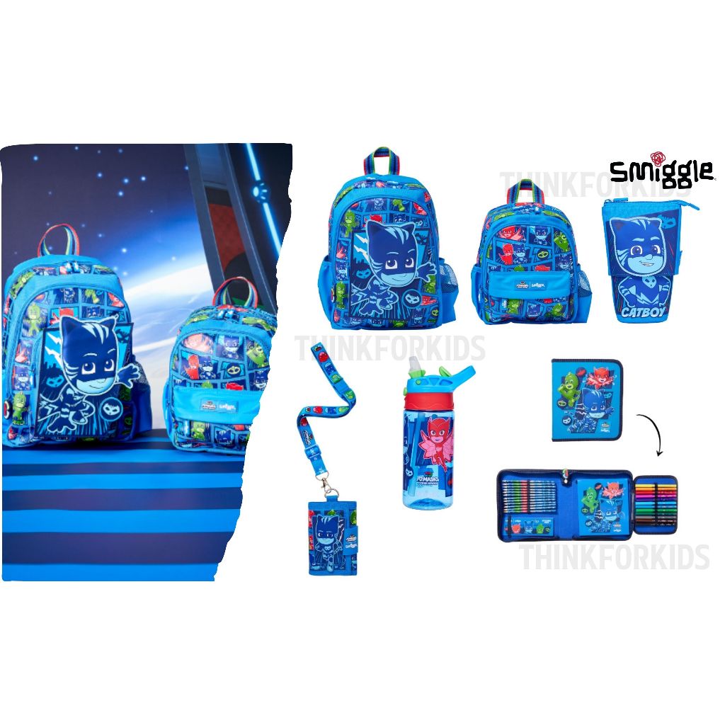 Smiggle Set PJ MASK กระเป่าเป้ ถุงดินสอ กล่องข้าว bento ขวดน้ำ พร้อมส่ง ...