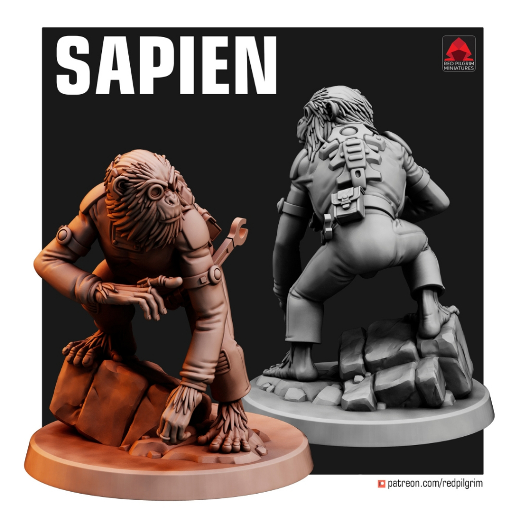 Sapien - Beast Ape / 28-32mm scale 3D printed miniature RPG | Shopee ...
