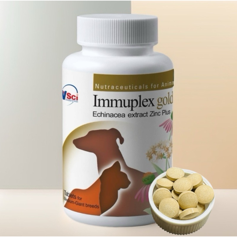 Immuplex gold วิตามินกระตุ้นภูมิ สุนัขและแมว 60 เม็ด (exp: 22/01/2028 ...