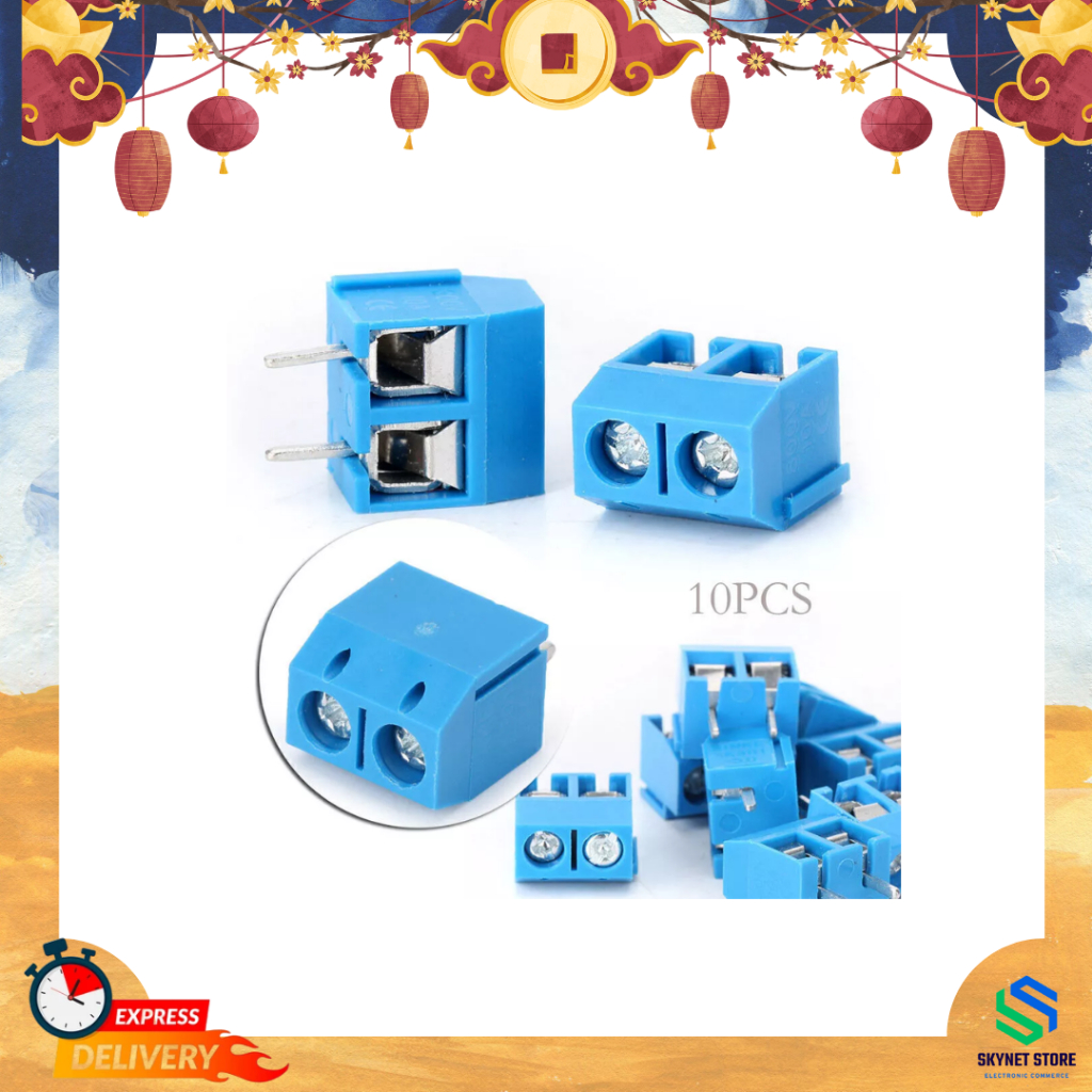 (10ชิ้น) 2 Poles 2 Way KF301-2P Screw Terminal Block Connector 5.0mm ...