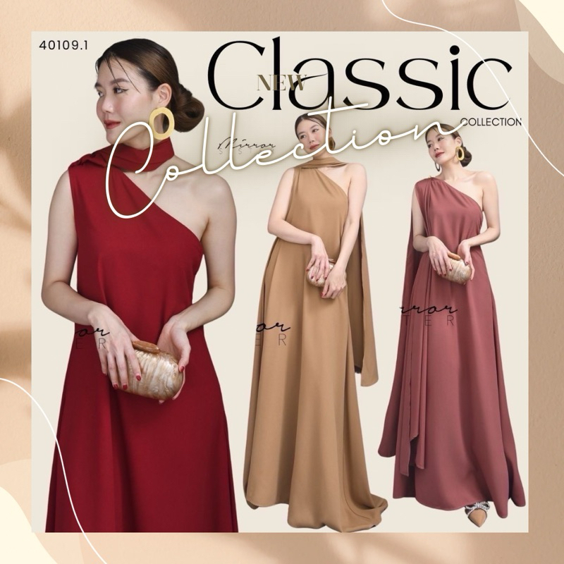 Mirrorsister 40109.1 แมกซี่เดรสแขนกุดไหล่เดียว | Shopee Thailand