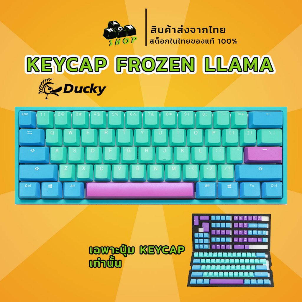 ปุ่มคีย์แคป MK x Ducky Frozen Llama Seamless 108 Key OEM Profile Double ...