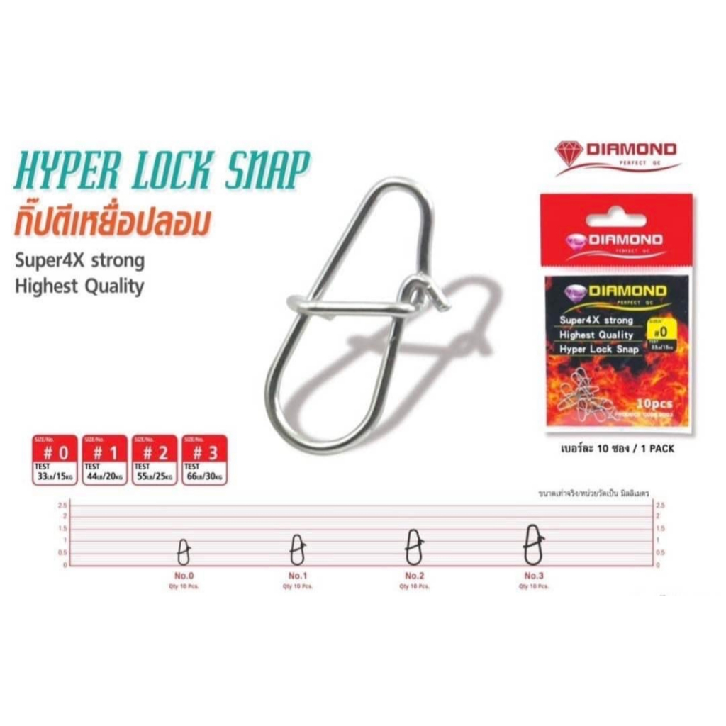 กิ๊ปตกปลา ไดม่อน DIAMOND SUPER 4X STRONG HYPER LOCK SNAP | Shopee Thailand