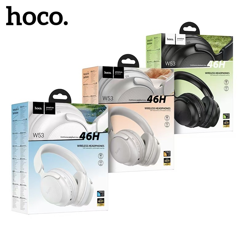 HOCO W53 หูฟังไร้สายเเบบครอบหู บลูทูธ 5.4 800mAh ลดเสียงรบกวน ANC ใช้ ...