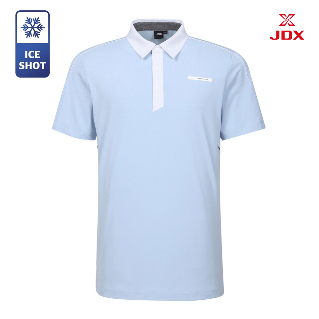 JDX Golf เสื้อชายแขนสั้นสีฟ้าอ่อน ICE SHOT | Shopee Thailand