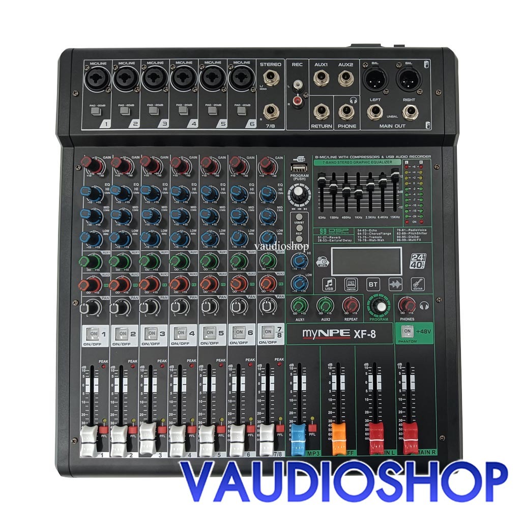 myNPE XF-8 Mixer มิกเซอร์ 8 แชนแนล บลูทูธ+USB+เอฟเฟค 99DSP my NPE XF8 เอ็นพีอี | Shopee Thailand