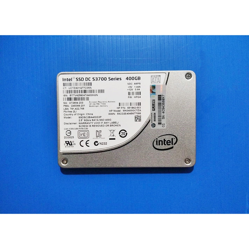 SSD INTEL DC S3700 Series SSD 2.5" 400GB, MLC 100%, SSD Enterprise สินค้ารับประกัน 3 เดีือน ...
