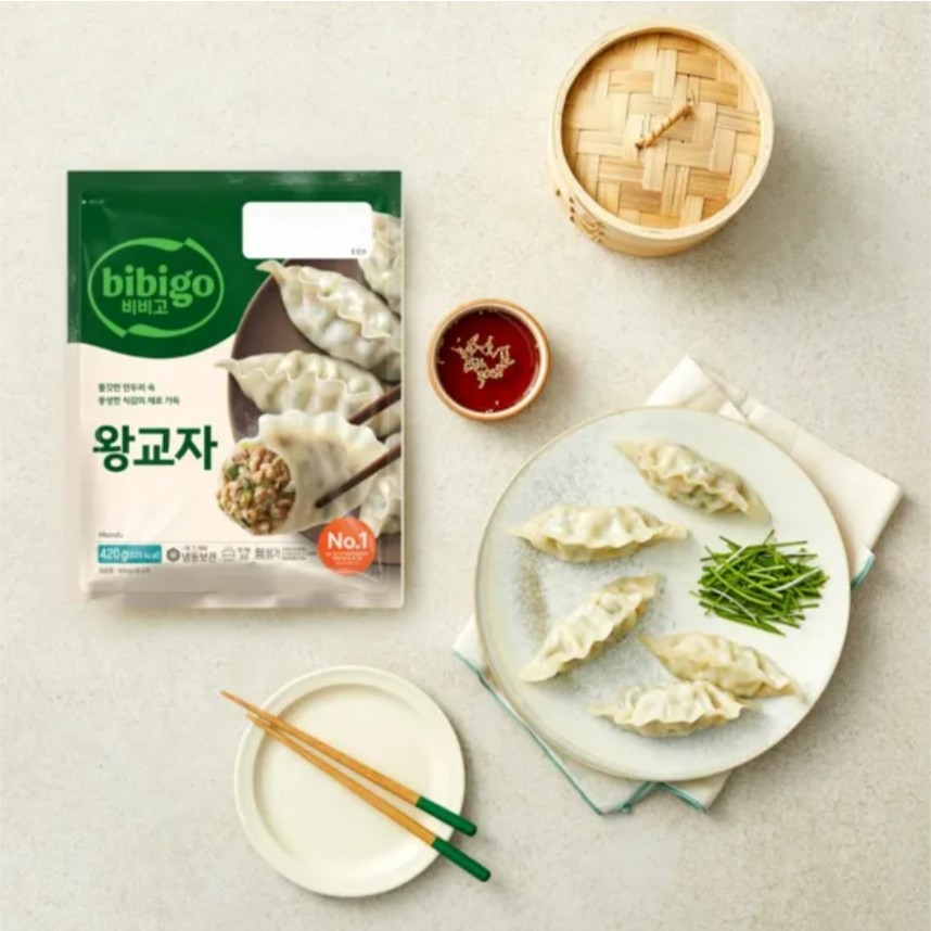 พร้อมส่ง 왕교자 เกี๊ยวเกาหลีไส้หมู และผัก CJ Bibigo Wraping Dumpling 420g. | Shopee Thailand