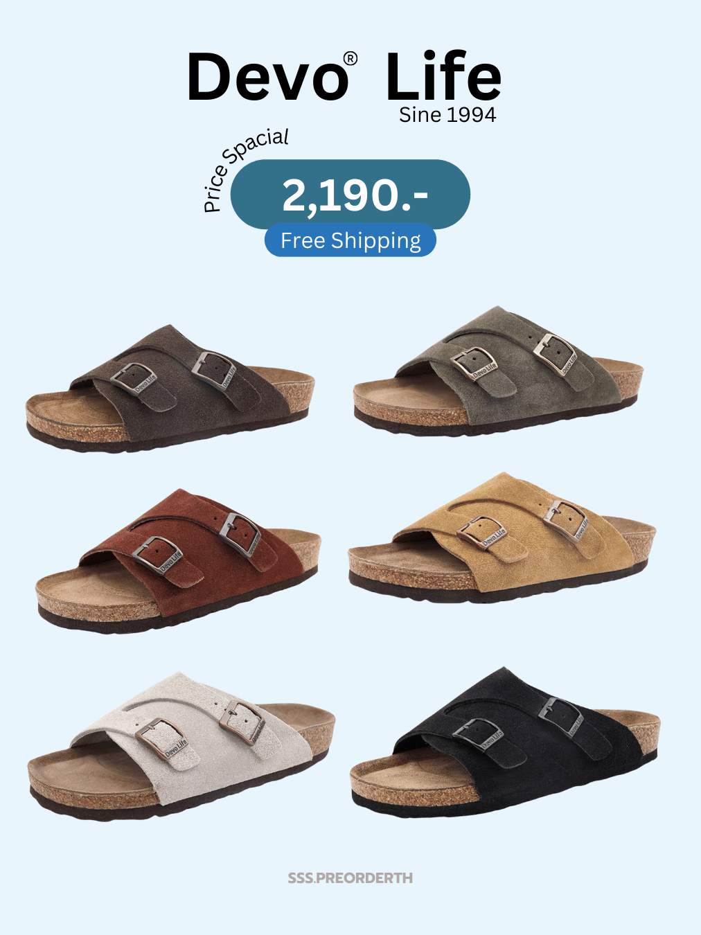 พร้อมส่งจากไทย รองเท้า Devo Life Slippers Shoes 2683 ของแท้จากแบรนด์ ...