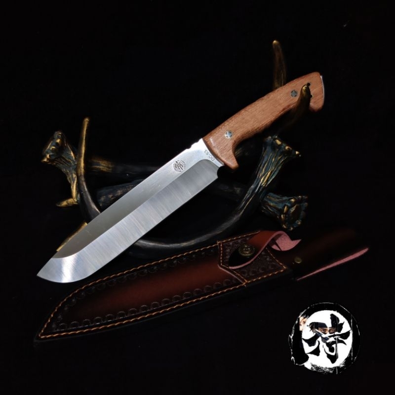 มีดเดินป่า วัสดุใบมีด:DC53 ด้ามจับ ไม้ Rosewood ซอง หนัง | Shopee Thailand