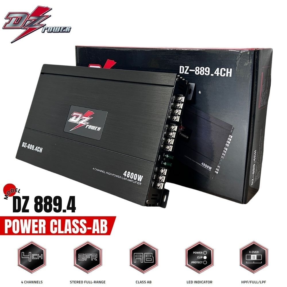 แอมป์คลาสดี 4 ชาแนล DZ POWER รุ่น DZ-889.4 4CH 4800W AMP CLASS AB 4CHแอมป์ติดรถ ดีๆ เน้น ...