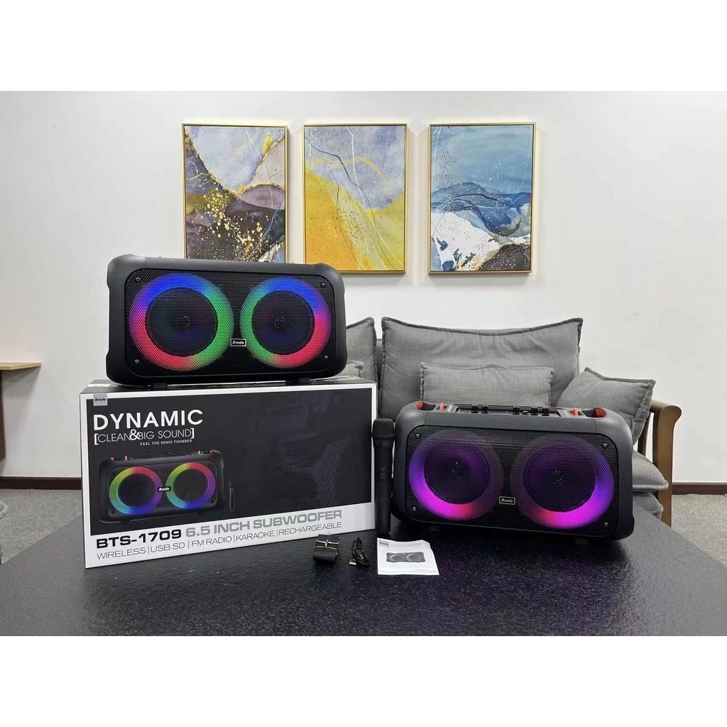 ลำโพงบลูทูธ รุ่น BTS-1709 ดอก6.5*2นิ้ว ฟรีไมค์ลอย/สายสะพาย ปรับแอคโค่ ...