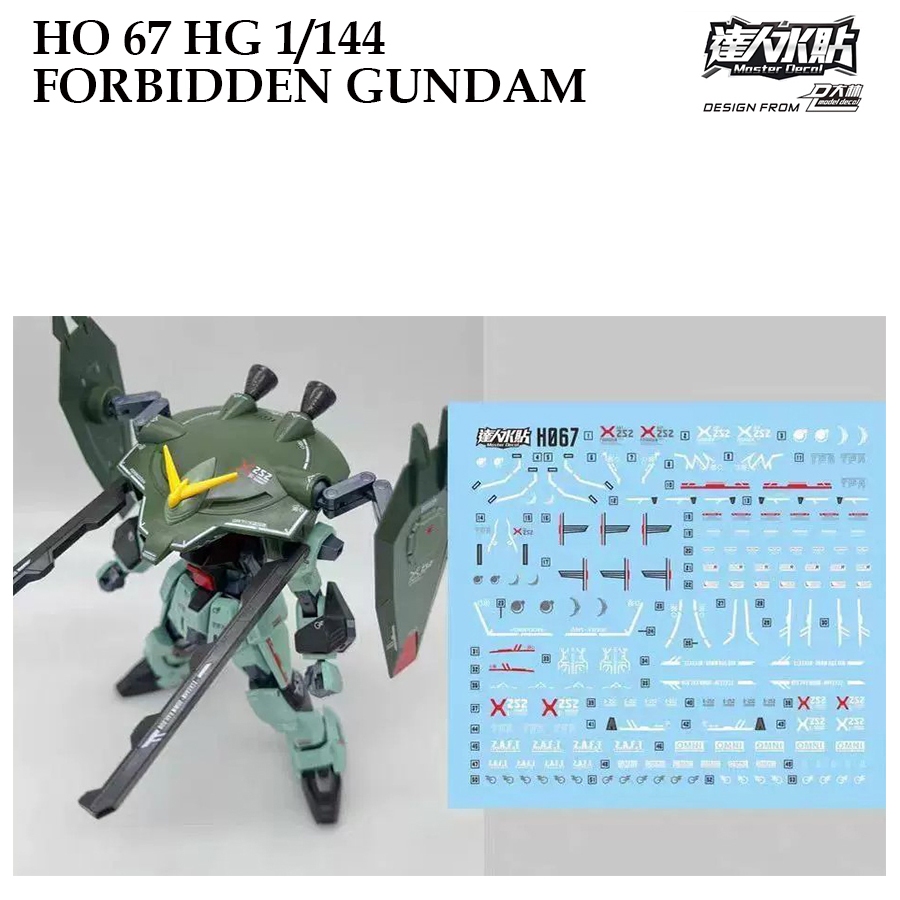 ดีคอลน้ำ [MASTER DALIN] HO 67 HG 1/144 FORBIDDEN GUNDAM WATER SLIDE ...