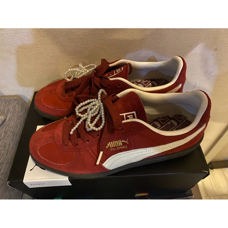 รับประกันของแท้ Puma Palermo “intense red" พร้อมส่ง | Shopee Thailand