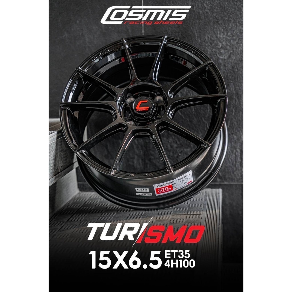 แม็กขอบ 15 Cosmis Turismo สีดำเงา 15x6.5 4/100 ET35 | Shopee Thailand