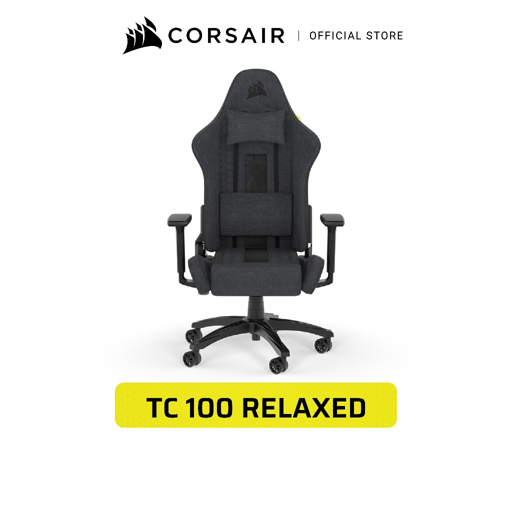 CORSAIR Chair TC100 RELAXED Gaming Chair - Fabric Black/Grey | Shopee ...