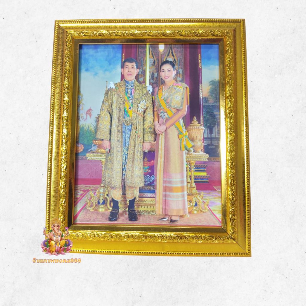 ร้านภาพมงคล88 กรอบรูป ภาพ ร.10และราชินี ใส่กรอบพร้อมกระจกตั้งได้แขวนได้ ...