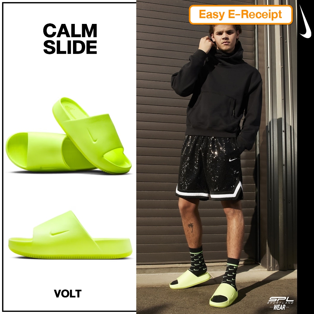 Nike ไนกี้ รองเท้าแตะ รองเท้าแฟชั่น UX Calm Slide Volt Green FD4116-700 ...
