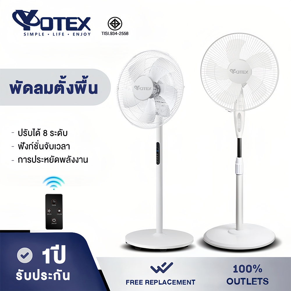 Yotex พัดลมตั้งพื้น พัดลมรุ่นปุ่ม 16 นิ้ว สามารถปรับความเร็วลมได้ 3 ระดับ เสียงรบกวนต่ำ | Shopee ...
