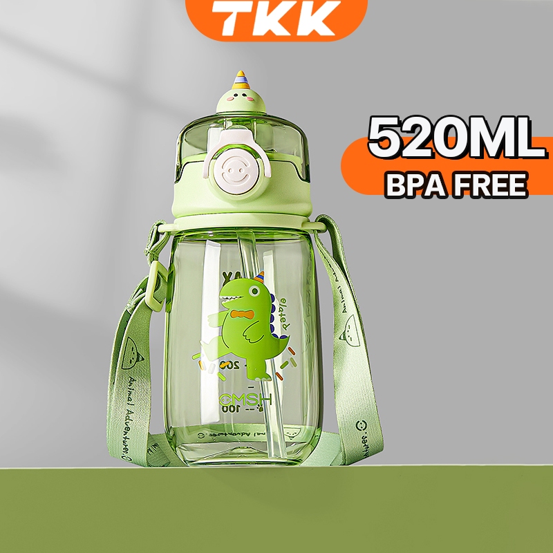CMSH ขวดน้ำ เด็กอนุบาล 520ml พร้อมสายสะพาย กระติกน้ำสำหรับเด็กไปโรงเรียน วัสดุ tritan BPA Free ...