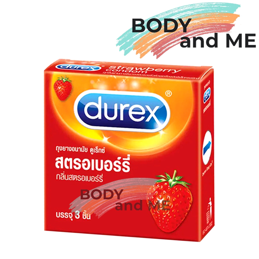 Exp 05/2028 - Durex Strawberry ถุงยางอนามัย ถุงยาง ดูเร็กซ์ สตรอเบอรี่ ...
