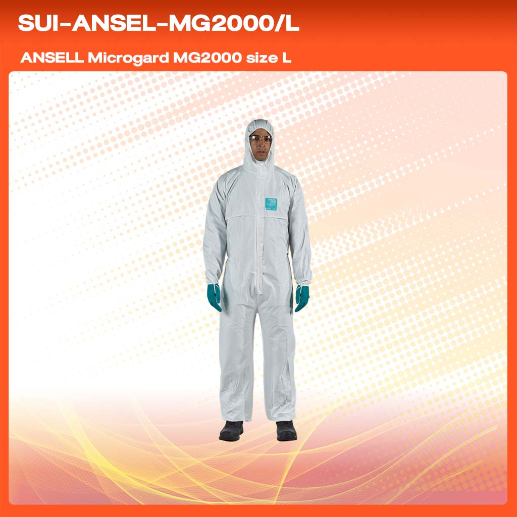 ชุดป้องกันสารเคมี ANSELL Microgard MG2000 กันฝุ่น กันสารเคมี ไซส์ L ...