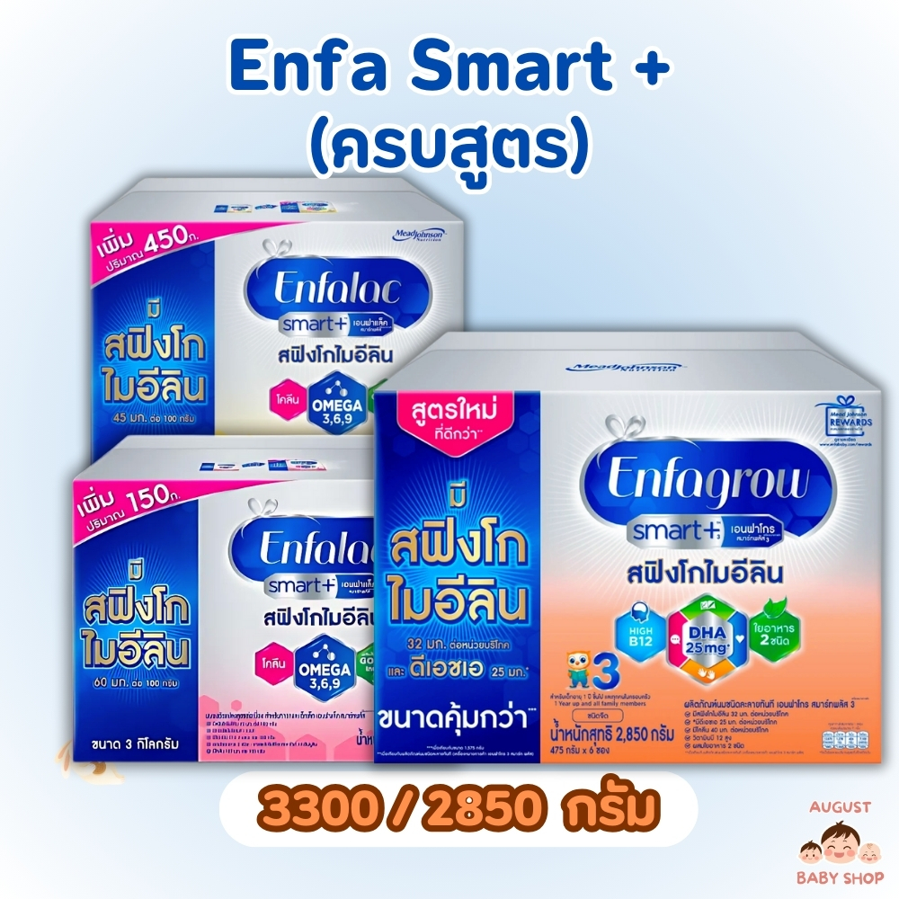 (เลือกสูตร) Enfa Smart+ เอนฟา สมาร์ทพลัส ครบสูตร ขนาด 6 ซอง (ขนาด 3300 ...
