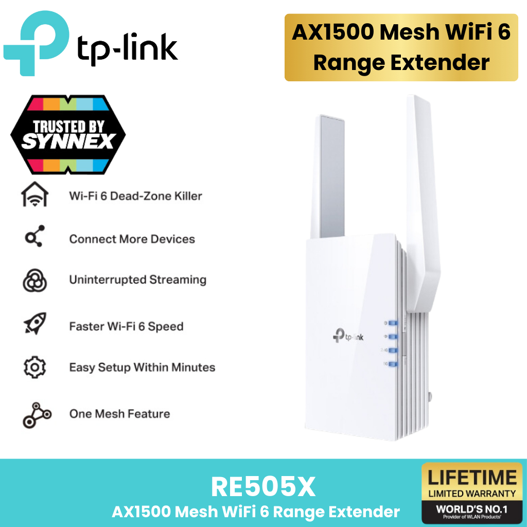 TP-Link RE505X AX1500 Wi-Fi Range Extender Wifi Amplifier Repeater ...