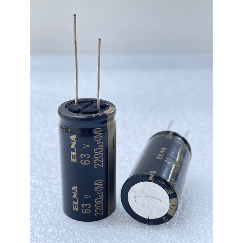 ออดิโอเกรดแถบสีทอง 2200UF 63V (แพ็ค1ตัว) ELNA ขนาด 18X36mm 85C องศา แถบทอง C เกรดออดิโอCapacitor ...