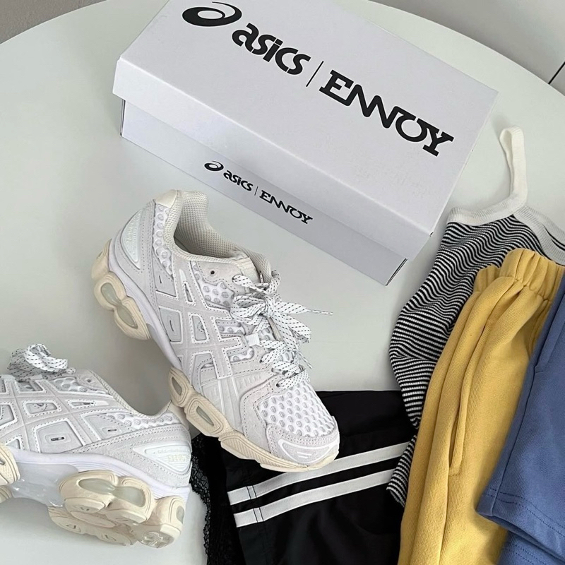 Asics x Ennoy Gel-Nimbus 9 White Cream แท้ 100% | Shopee Thailand