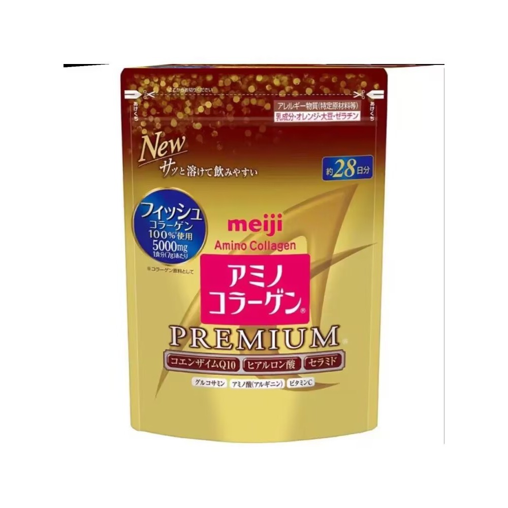 MEIJI Meiji Amino Collagen Powder Premium(เมจิ อะมิโน คอลลาเจน)Collagen 196g/28day-รักษาสุขภาพ ...