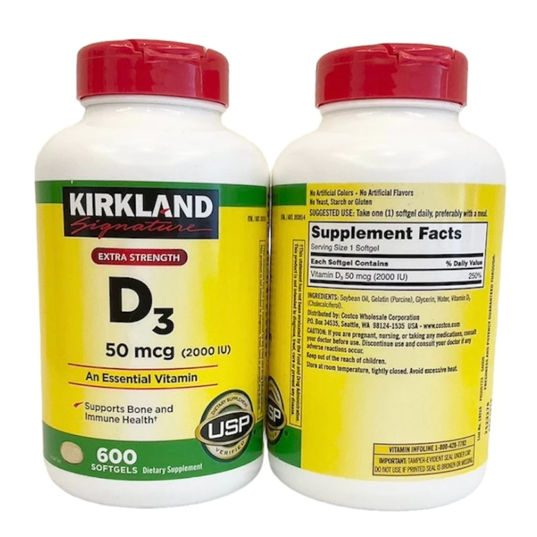 🔥Exp.02/2027🔥Kirkland Extra Strength D3 50 mcg (2000 IU) 600 Softgels | Shopee Thailand