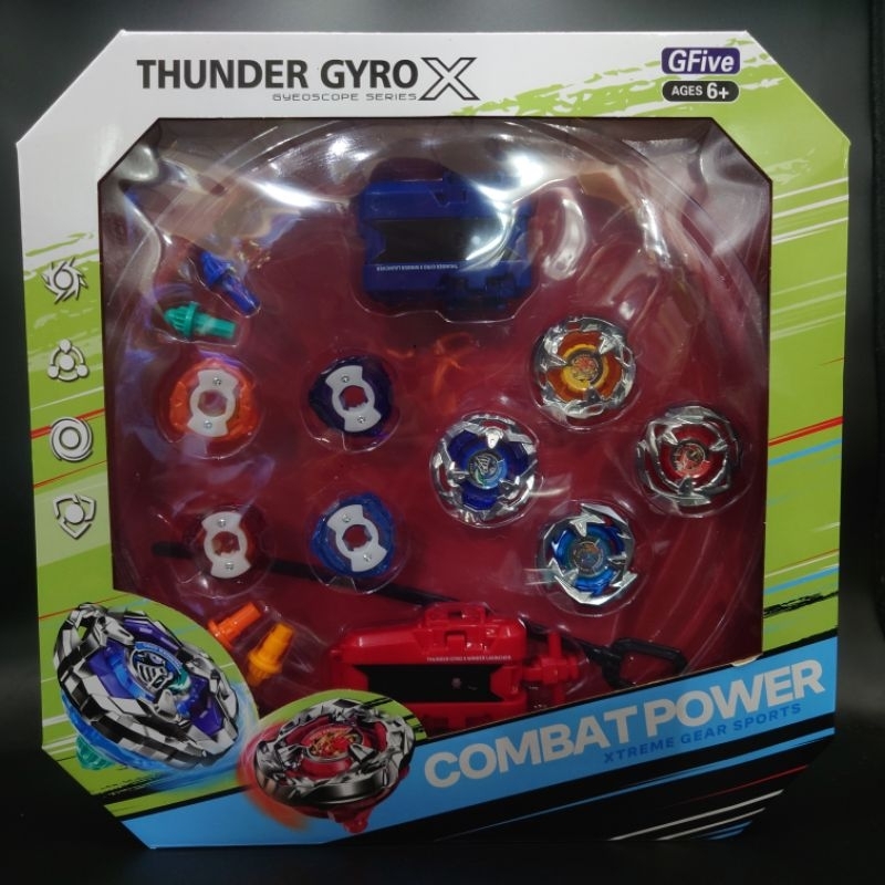 พร้อมส่งในไทย!!! ใหม่ Set เบย์เบลด Thunder Gyro X จำนวน 4 ลูกพร้อมตัวชู้ตติ้ง แลด ถาดสนามแข่ง ...