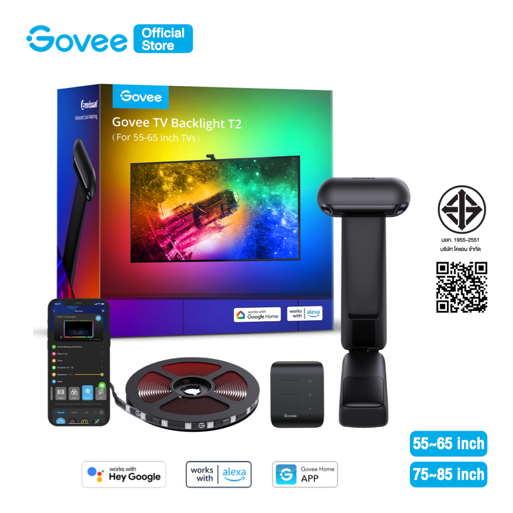 ไฟเส้น LED ติดหลังทีวี Govee - Envisual TV Backlight T2 with Dual ...