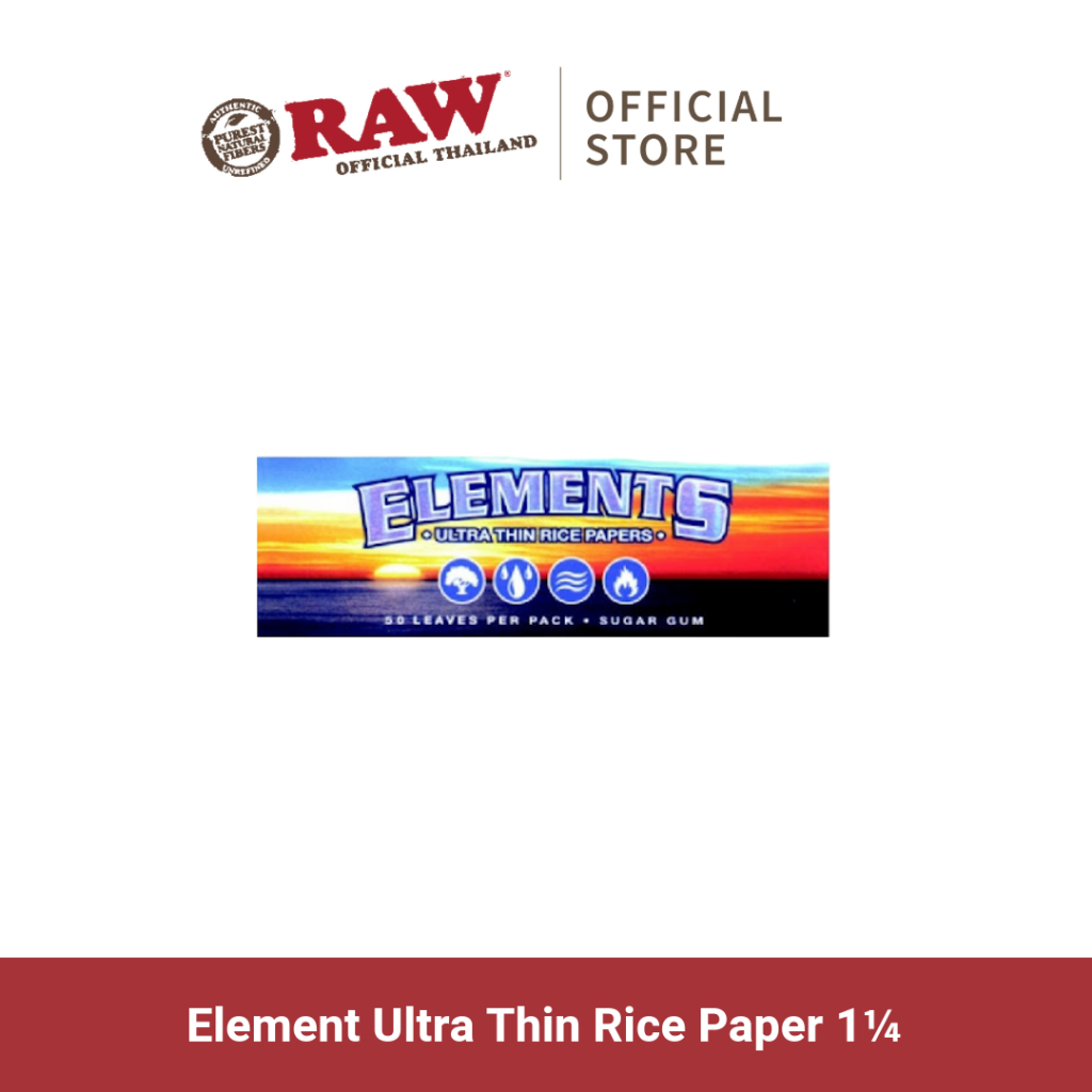 กระดาษโรล Element Ultra Thin Rice Paper 1¼ กระดาษยาว 79 มม. 50 แผ่นต่อ ...