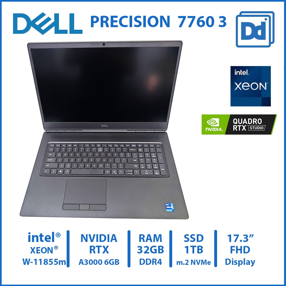 DELL PRECISION 7760 INTEL XEON W-11855m NVIDIA RTX A3000 6GB RAM 32GB NVMe 1TB USED 3 โน๊ตบุ๊ค ...