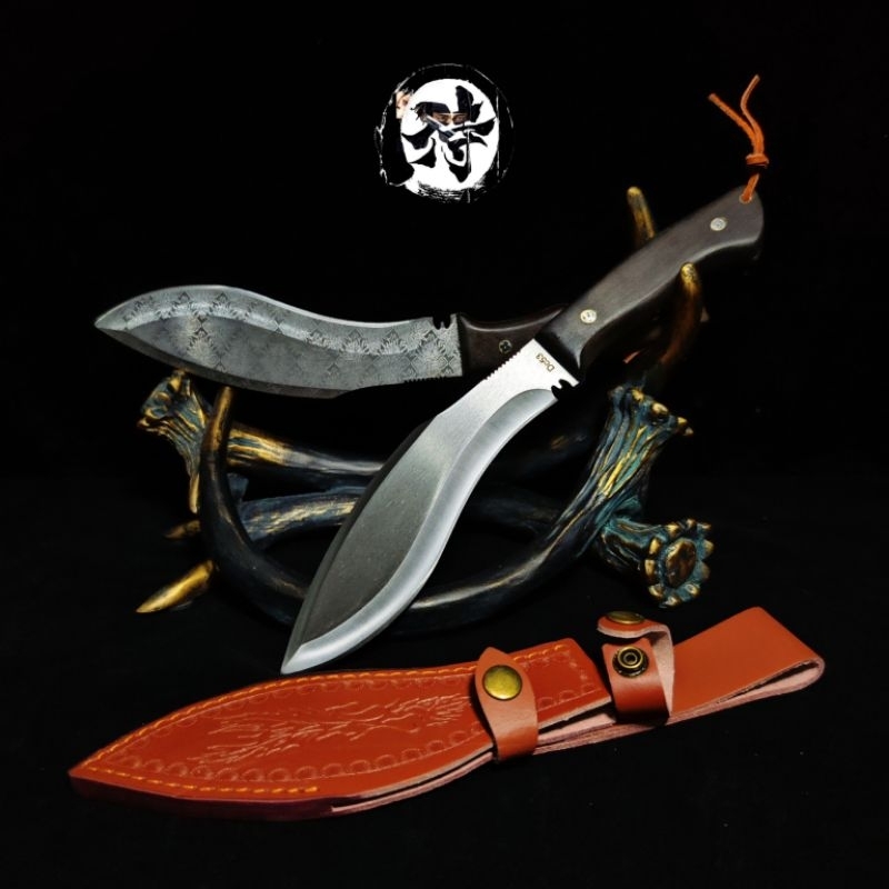 มีด เดินป่า เหล็ก DC53 ความแข็ง 60-62 HRC ใบเงิน/ใบลายกราฟฟิค ด้ามจับ ไม้ ชิงชัน แอ ฟริกัน ฝัง ...