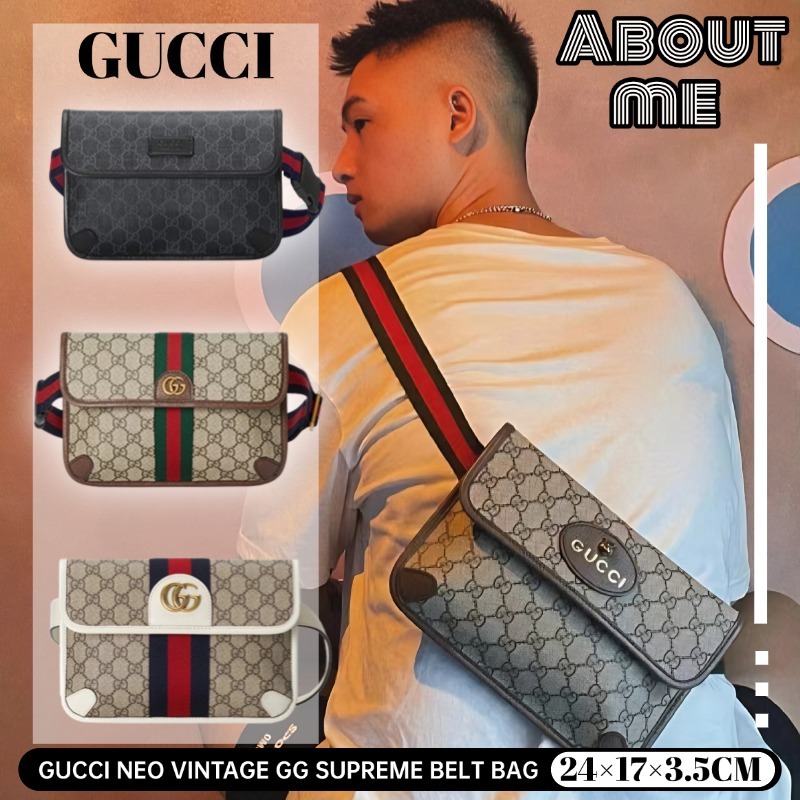 : Gucci NEO VINTAGE GG SUPREME BELT BAG กุชชี่ Tiger Head Chest Bag ...