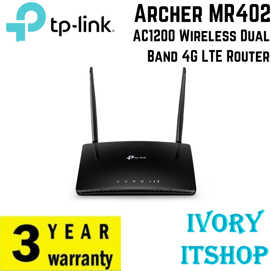 TP Link Archer MR402 AC1200 Wireless Dual Band 4G LTE Router | Shopee ...
