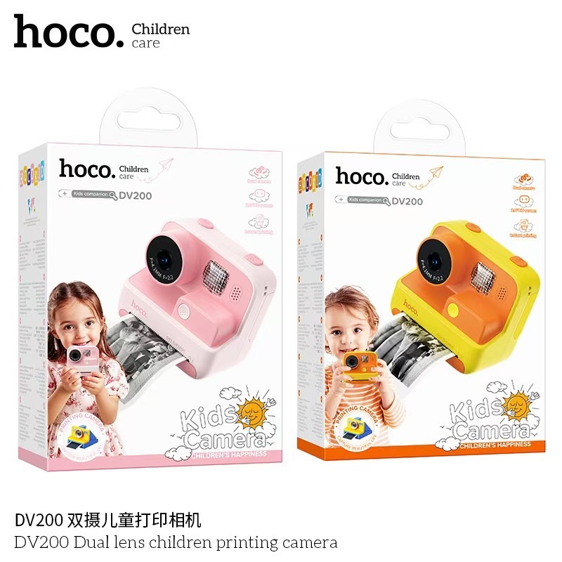 กล้องถ่ายรูปสำหรับเด็ก HOCO DV200 กล้องโพลารอยด์ Dual Lens Children ...