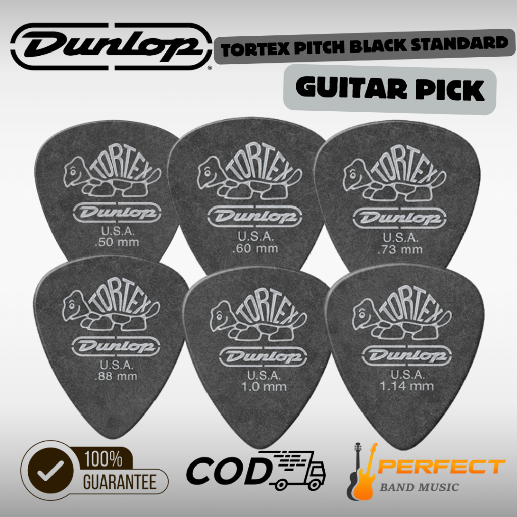 ปิ๊กกีตาร์ Jim Dunlop TORTEX PITCH BLACK STANDARD Guitar Pick | Shopee ...