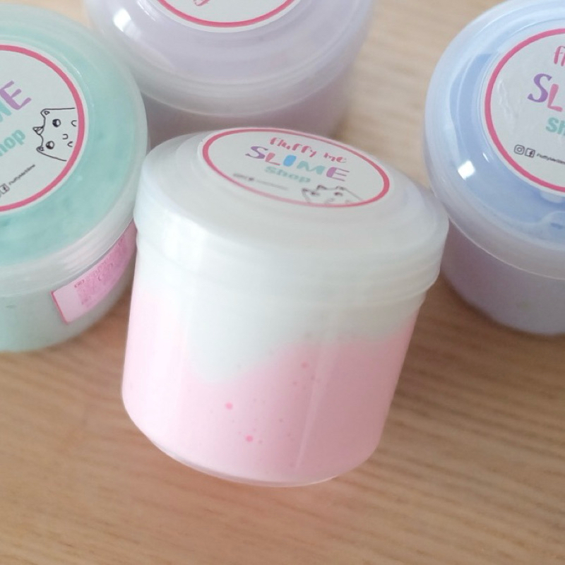 Fluffy Duo Slime : Strawberry Milk สตรอว์เบอร์รีมิลค์สไลม์ Non-toxic ...