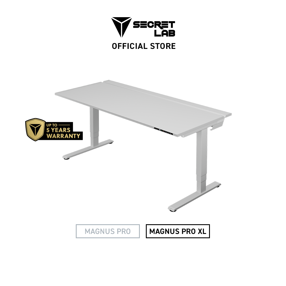 Secretlab MAGNUS Pro Pure White XL - โต๊ะคอมปรับระดับไฟฟ้า สีขาว พร้อมช่องจัดเก็บสายเคเบิลในตัว ...