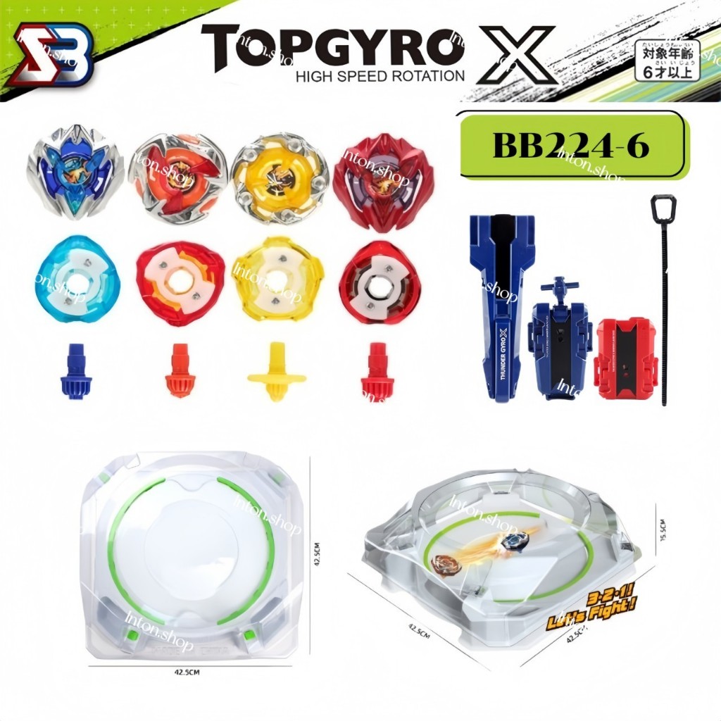 ใหม่ ชุดสนาม ลูกข่าง TOPGYRO X ลูกข่าง พร้อมลูกข่าง 4 ตัว เซ็ตลูกข่างพร้อมสนามแข่ง เพิ่มความสนุก ...