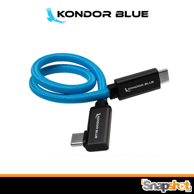 KONDOR BLUE Right Angle 12" USB-C Braided Cable for 8K Data and Power ...