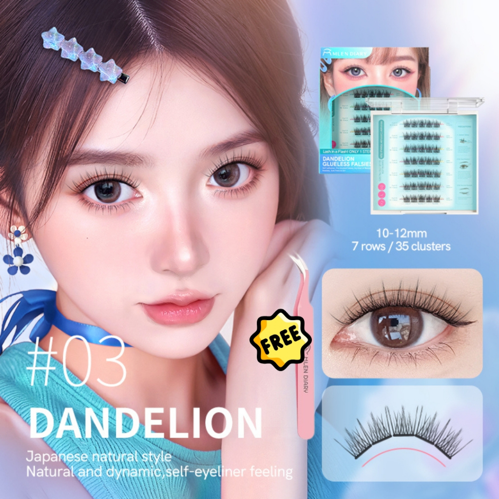 🔥New🔥 MLEN DIARY ขนตามีกาวในตัว ติดง่าย NO.03 DANDELION | Shopee Thailand